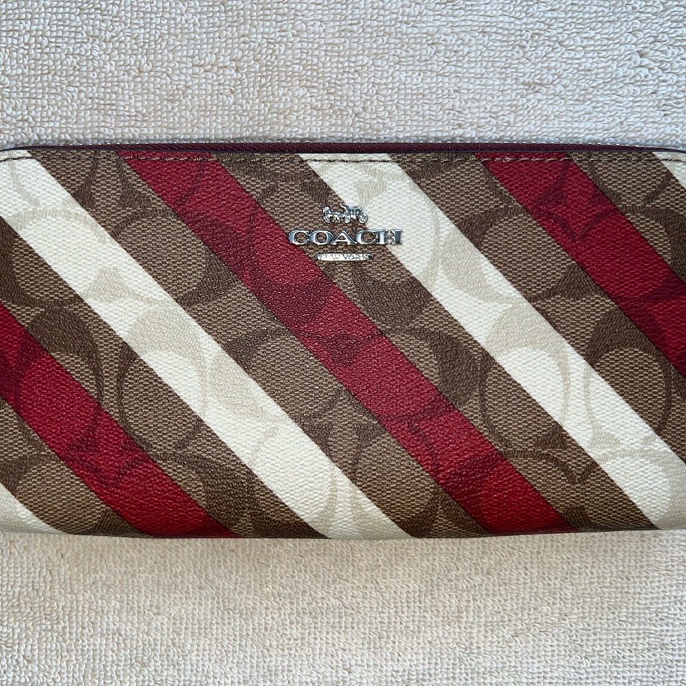 Coach Striped Accordion Wallet - Gem
